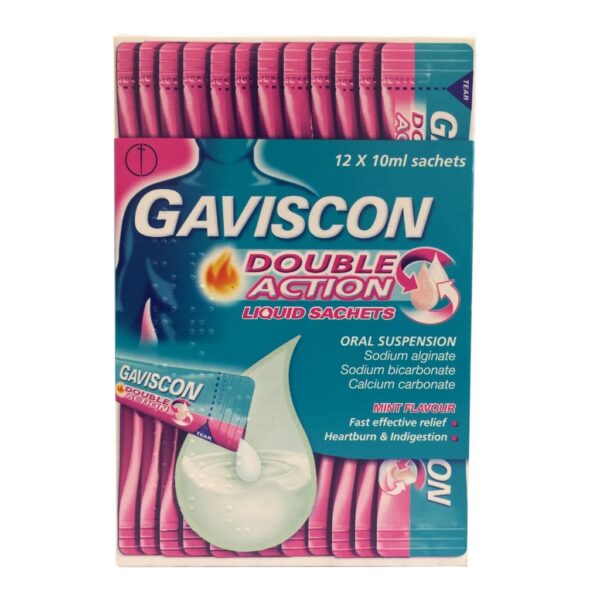Buy Gaviscon Double Action Liquid Sachets Mint Flavour x 12 in ...